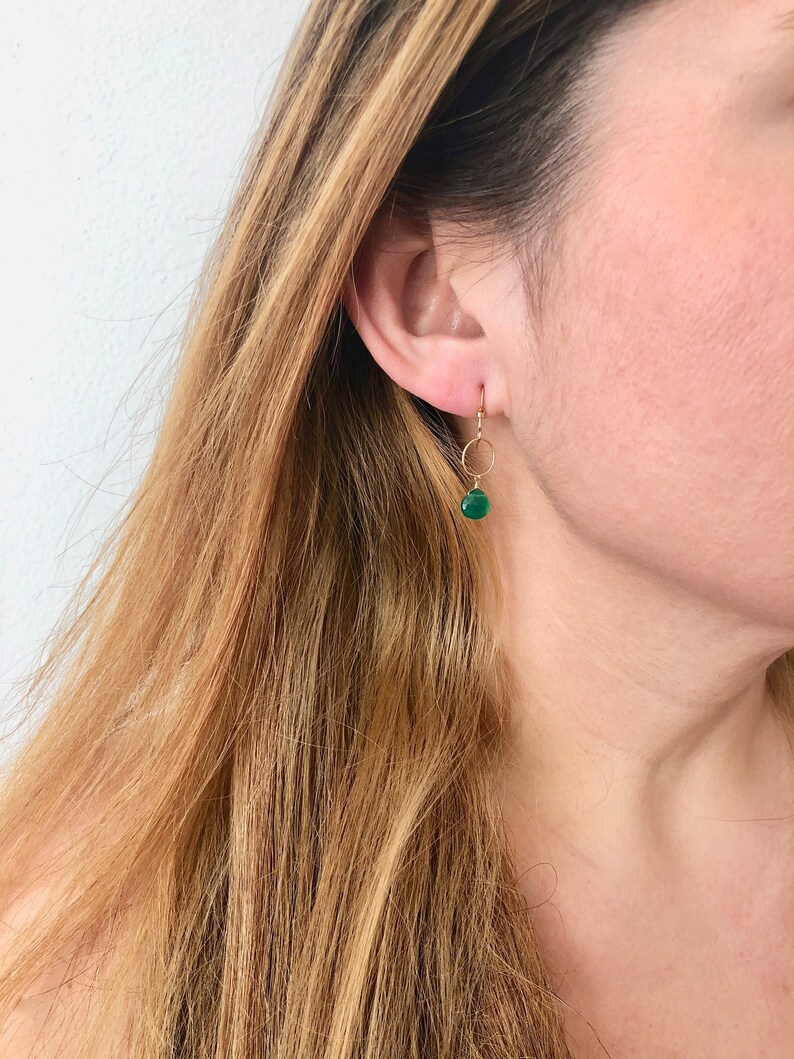 Emerald Green Earrings Dainty Green Dangle Earrings May | Etsy
