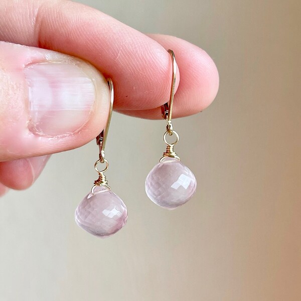 Rose Quartz Earrings - Etsy