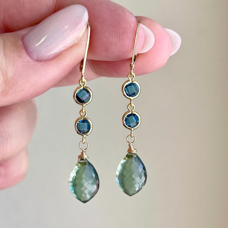 Blue Green Earrings - Etsy