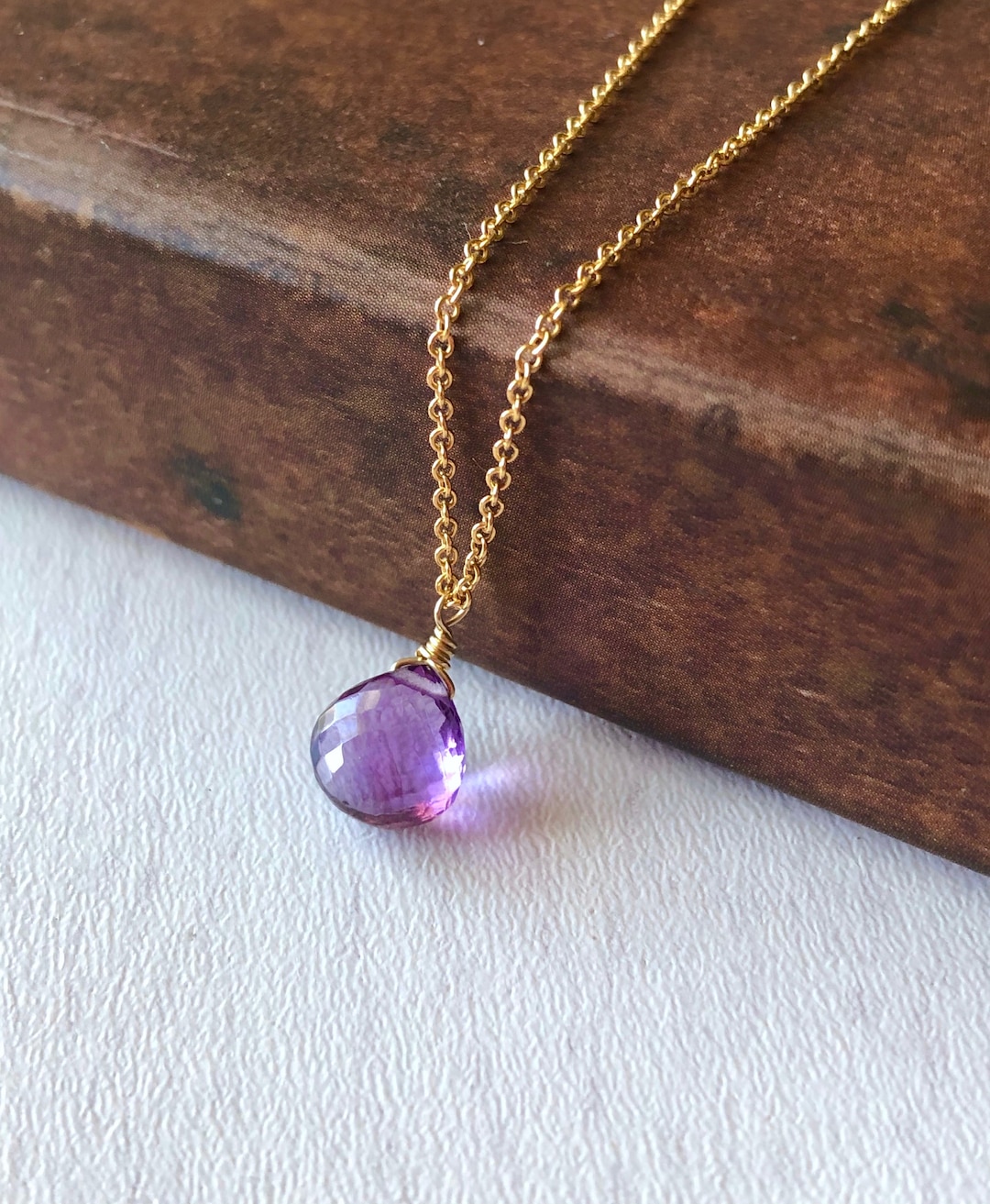 Amethyst Necklace February Birthstone Purple Amethyst - Etsy