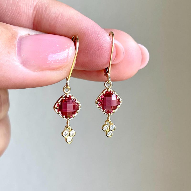 Hot Pink Elegant Earrings - Etsy