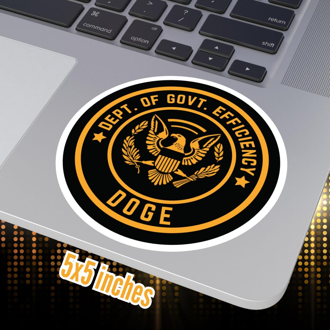 Trump Sticker DOGE Round Sticker, Indooroutdoor Sticker Department of ...