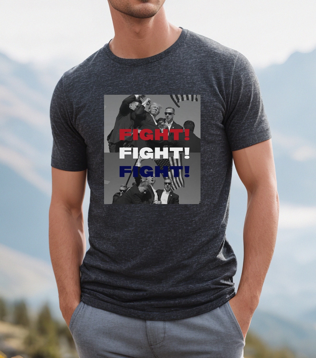 Donald Trump Fight! Fight! Fight! Tee - Stand With Trump 2024 ...