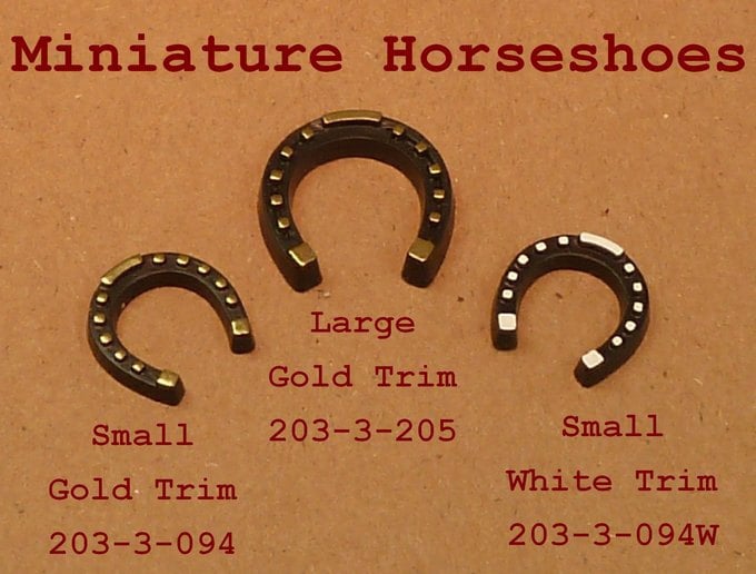 Miniature Horseshoe Set of 6 Pieces - Large - Gold Leaf Detail - German ...