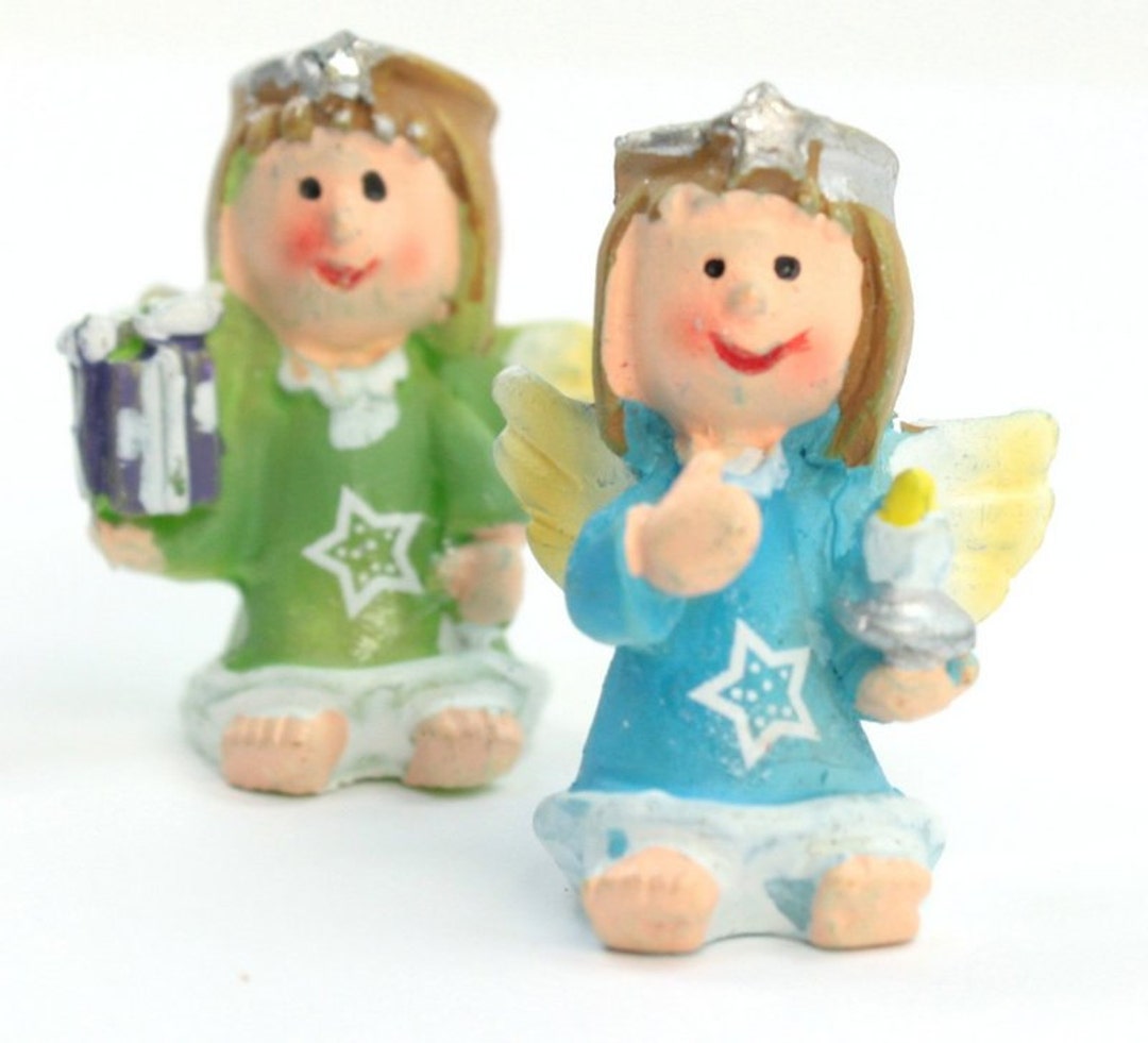Miniature Colorful Angels Set of 4 | Little Girl Angels Ornament ...