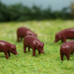Miniature Brown Pigs Set of 6 | Farm Animals Figurines | Craft Project ...