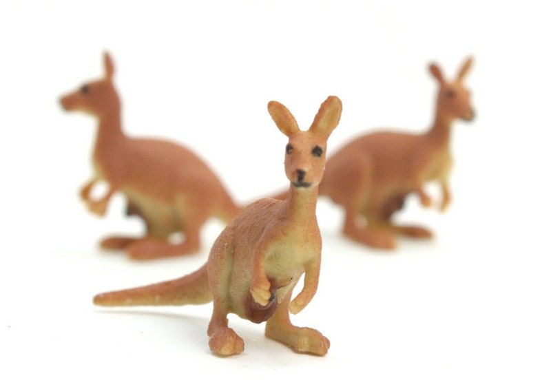 Miniature Kangaroo With Baby in Pouch Set of 4 Kangaroo - Etsy