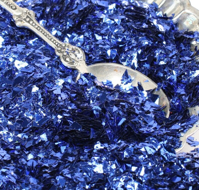 Blue dark Iridescent Ice Flakes Art Glitter Craft Glitter - Etsy
