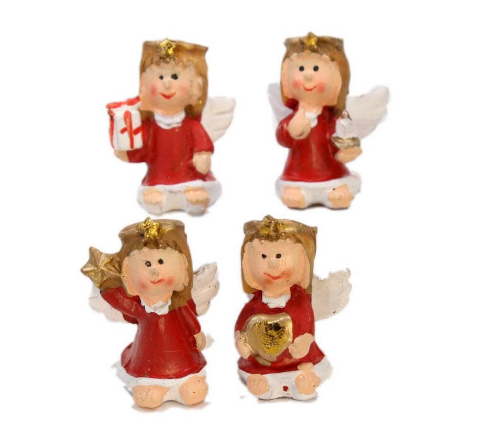 Angels Little Red Too Cute Set of 4 | Dollhouse Miniature | Christmas ...