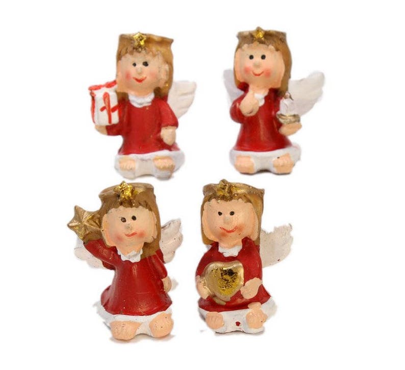 Angels Little Red Too Cute Set of 4 Miniature Angels - Etsy