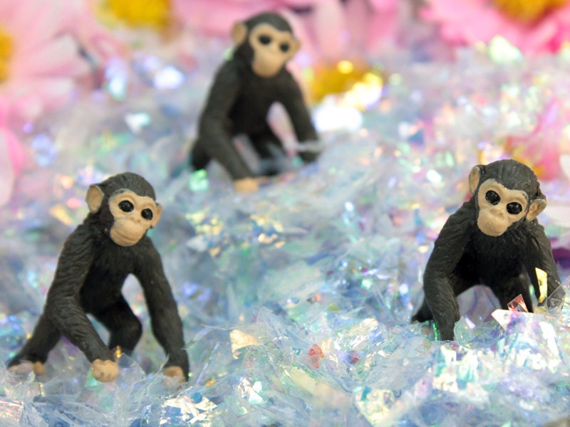 Mini Chimps Miniature Set of 4 Hand Painted Soft Rubber - Etsy