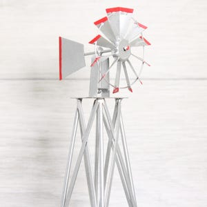 Gray Windmill Miniature 8 Inch Tall | Old West Farm Model Windmill ...