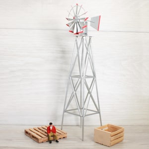 Gray Windmill Miniature 8 Inch Tall | Old West Farm Model Windmill ...