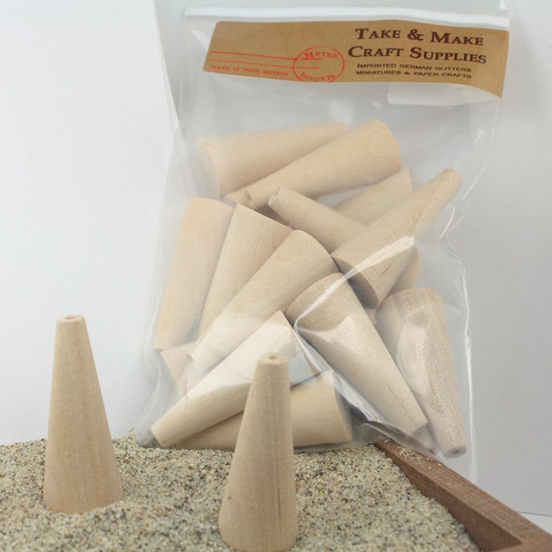 Wooden Craft Cones Miniature 20 Pieces | Craft Project | Diorama Figure ...