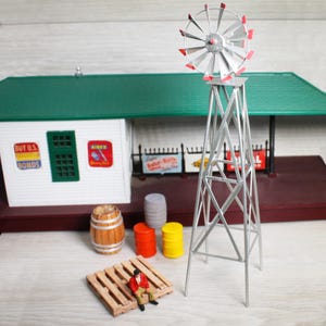 Gray Windmill Miniature 8 Inch Tall | Old West Farm Model Windmill ...