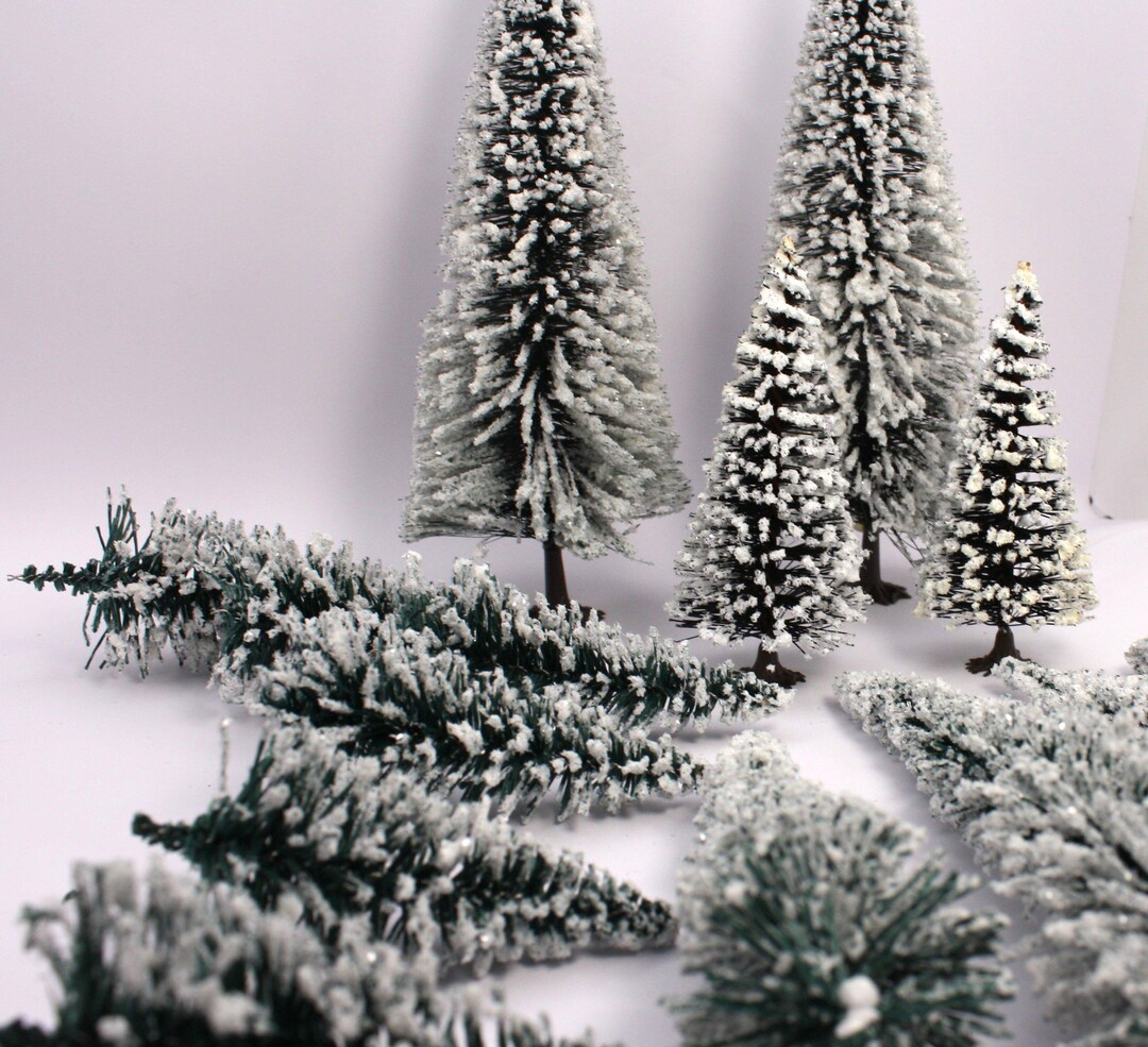 Snowy Fir Miniature Tree Set - Imported From Germany | 4" to 8" Tall ...