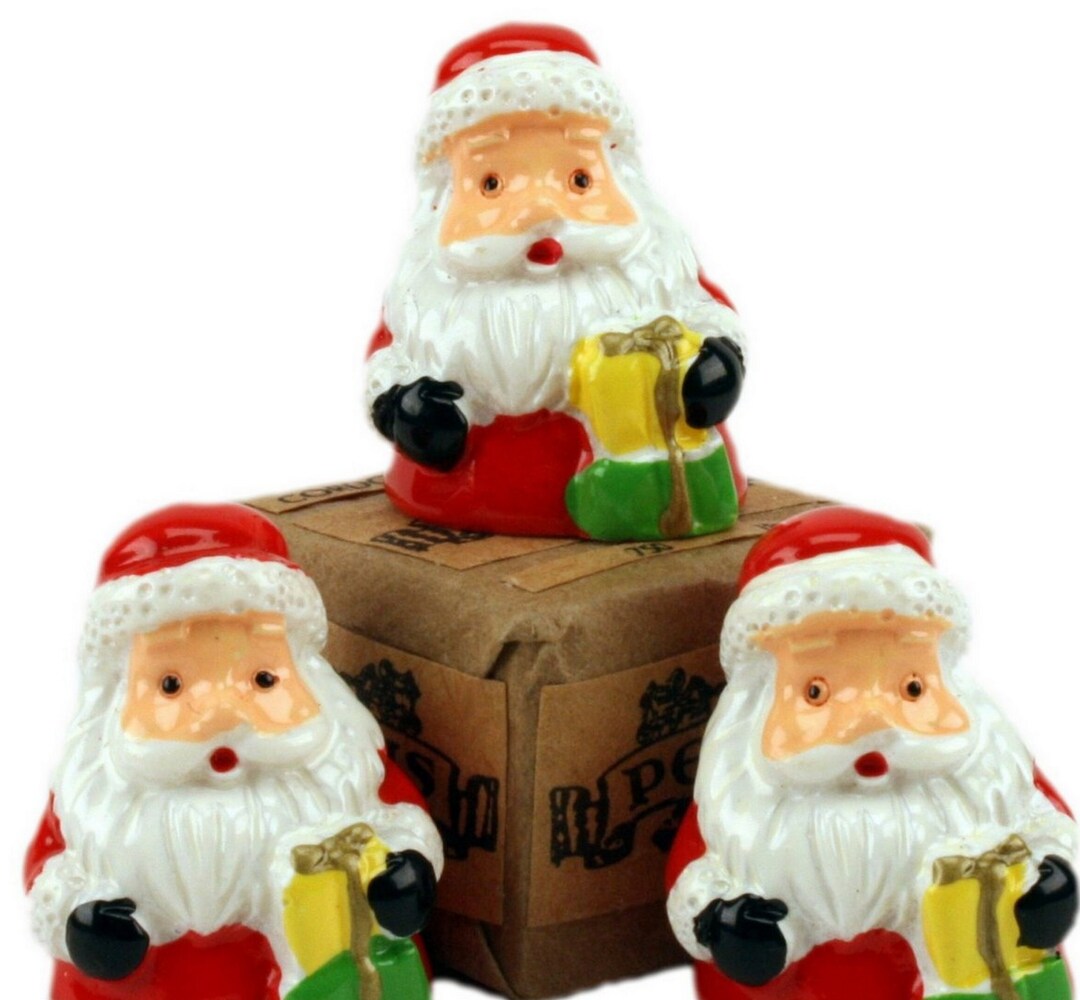 Miniature Santa Half Bust Figure Set of 3 | Vintage Miniature Santas ...