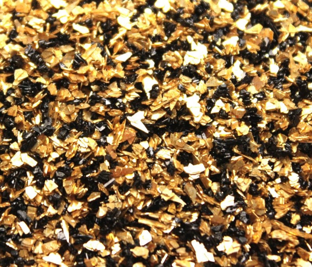 German Dark Fusion Glass Glitter | Gold German Glass Glitter ...