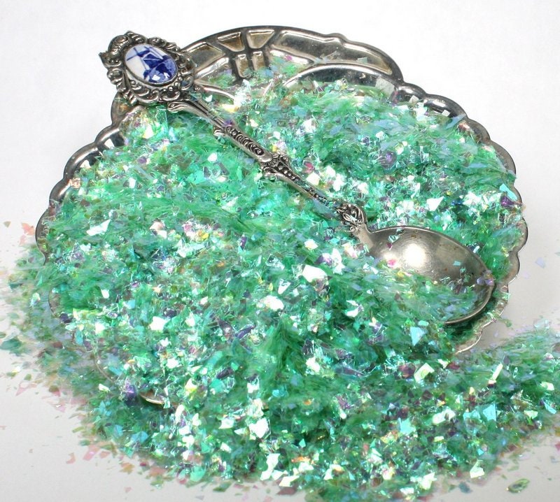 Green Iridescent Ice Glitter Flakes 311-4340 Great for - Etsy
