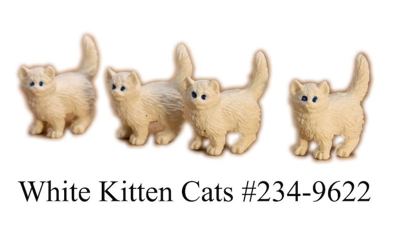 Miniature Animals Realistic White Cats Tiny Miniatures - Etsy