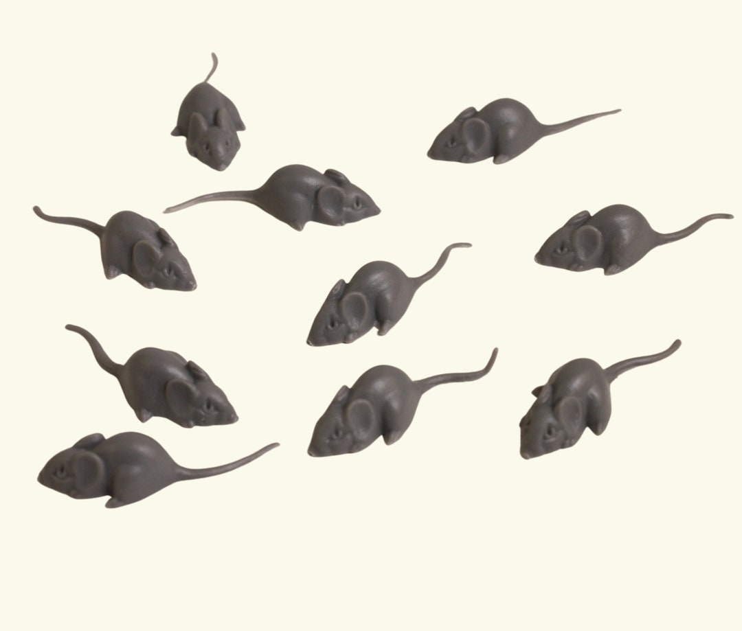 Tiny Micro Mice Miniature Set of 6 | Animals Miniature for Dollhouse ...