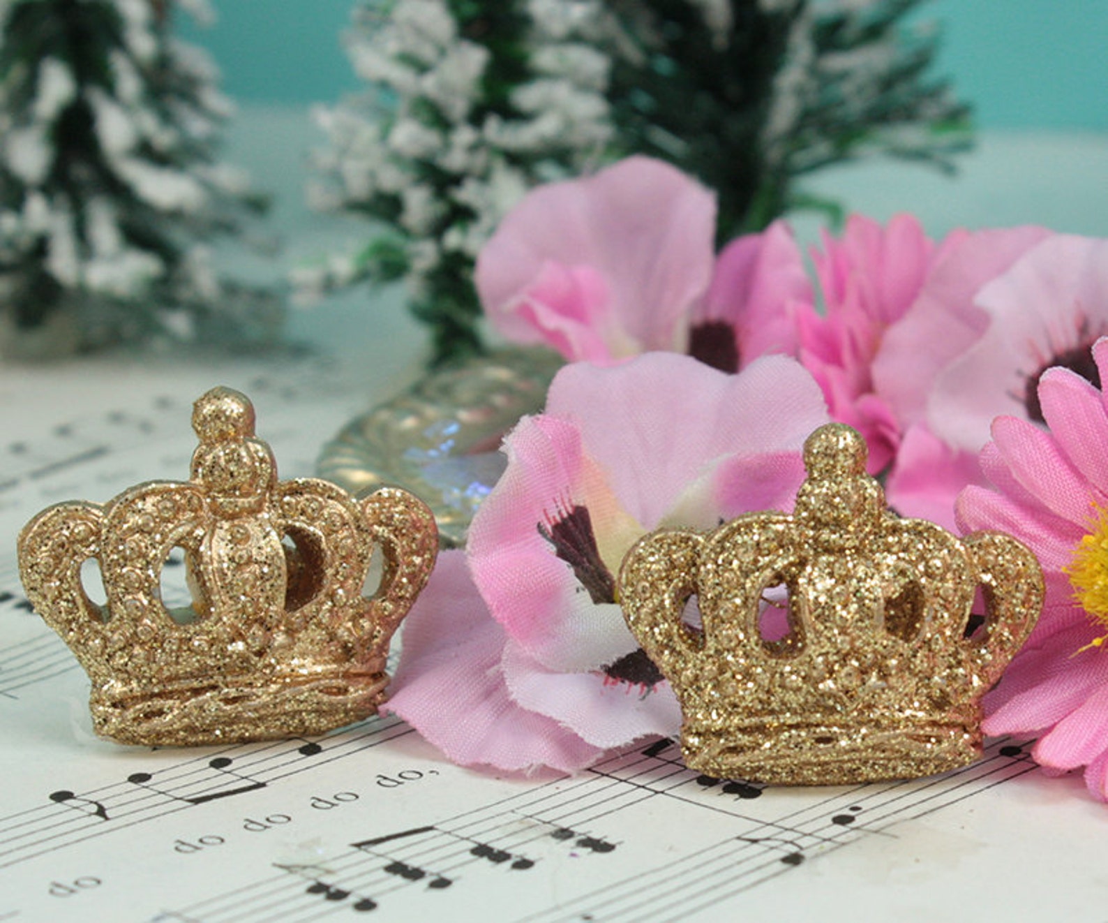 Golden Sparkle Crowns Miniature Set 4 Miniature Crown - Etsy