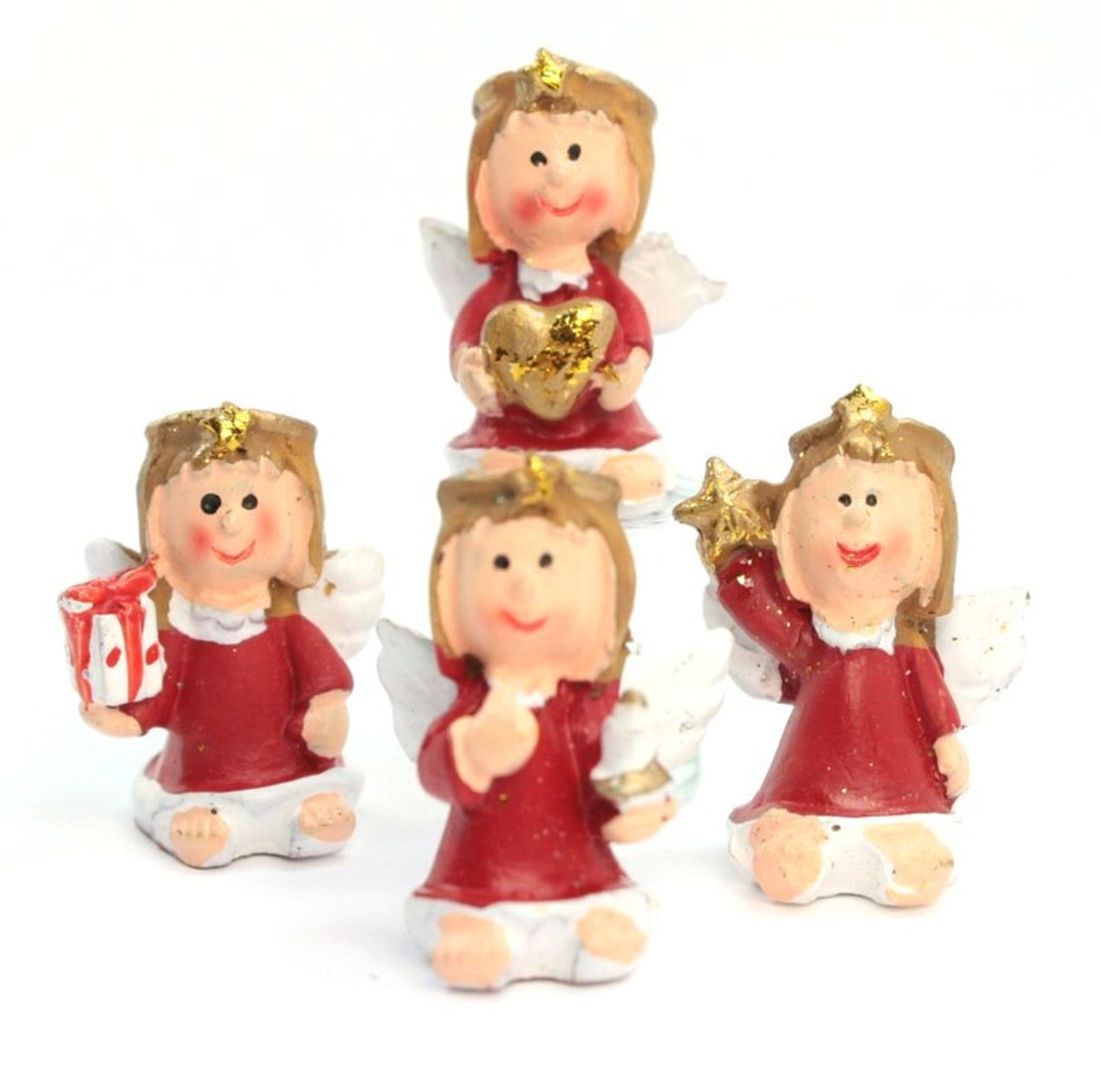 Little Angel Miniature Figure Set of 4 | Little Red Angels Christmas ...
