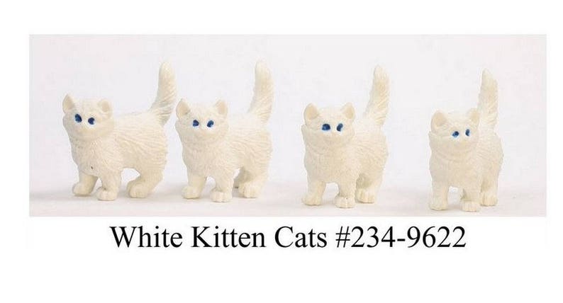Miniature Animals Realistic White Cats Tiny Miniatures - Etsy
