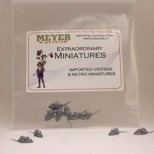 Tiny Micro Mice Miniature Set of 6 | Animals Miniature for Dollhouse ...