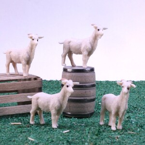 Goats | Tiny Miniature Goats 7/8" Tall Set of 4 | Tiny Adorable ...