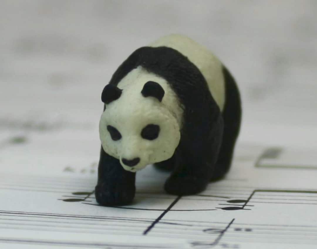 Hand Painted Panda Bears Miniature Set of 4 | Miniature Panda Bear ...