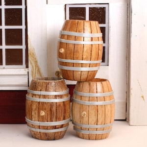 Whiskey Barrels Miniature Set of 4 | Hand Painted | Handmade | Vintage ...