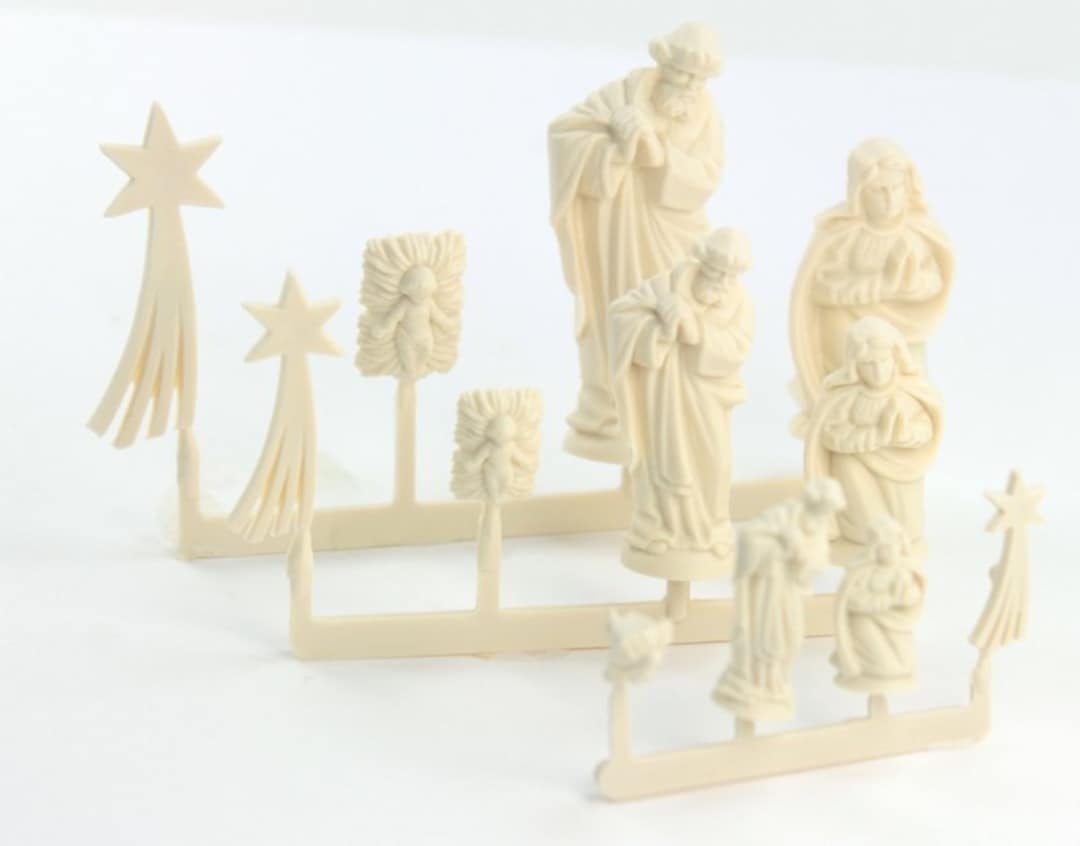 Miniature Manger Nativity Scene Medium Set of 4 | Christmas Miniature ...