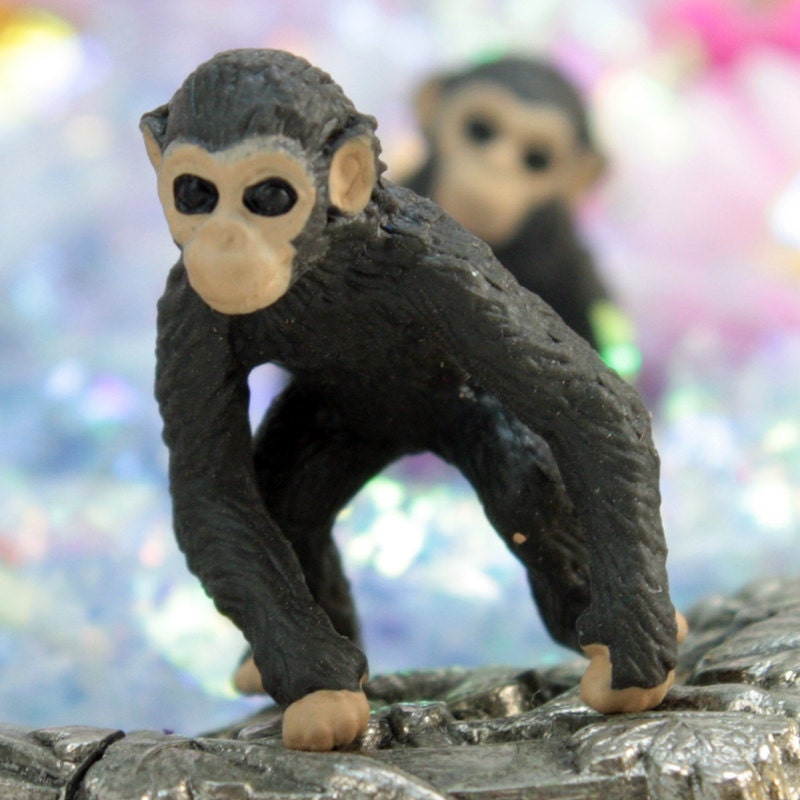 Mini Chimps Miniature Set of 4 | Hand Painted Soft Rubber Chimps ...