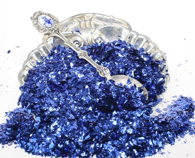 Blue (dark) Iridescent Ice Flakes Art Glitter Craft Glitter Decoration ...