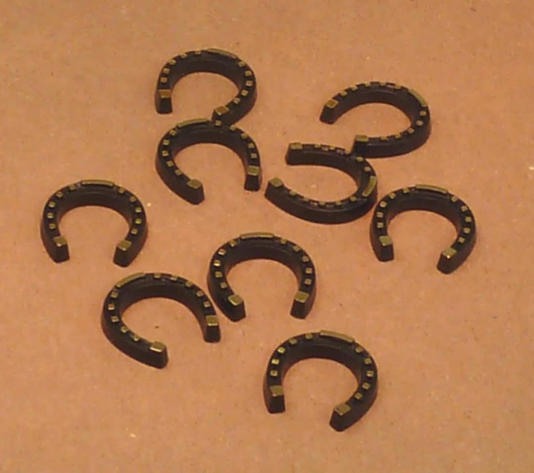 Miniature Horseshoe Set of 6 Pieces - Large - Gold Leaf Detail - German ...