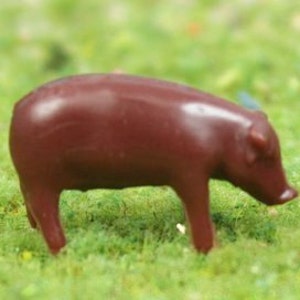 Miniature Brown Pigs Set of 6 | Farm Animals Figurines | Craft Project ...