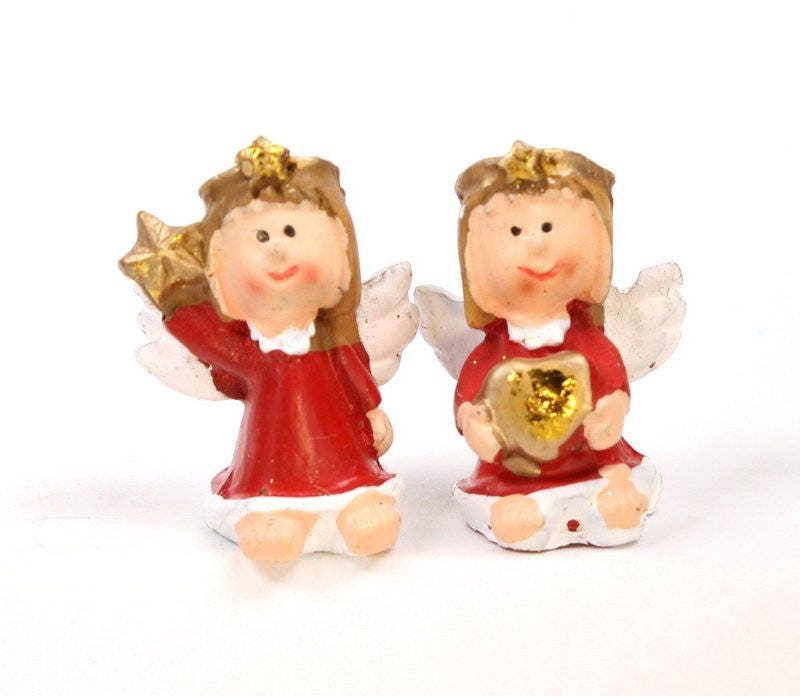 Angels Little Red Too Cute Set of 4 | Dollhouse Miniature | Christmas ...