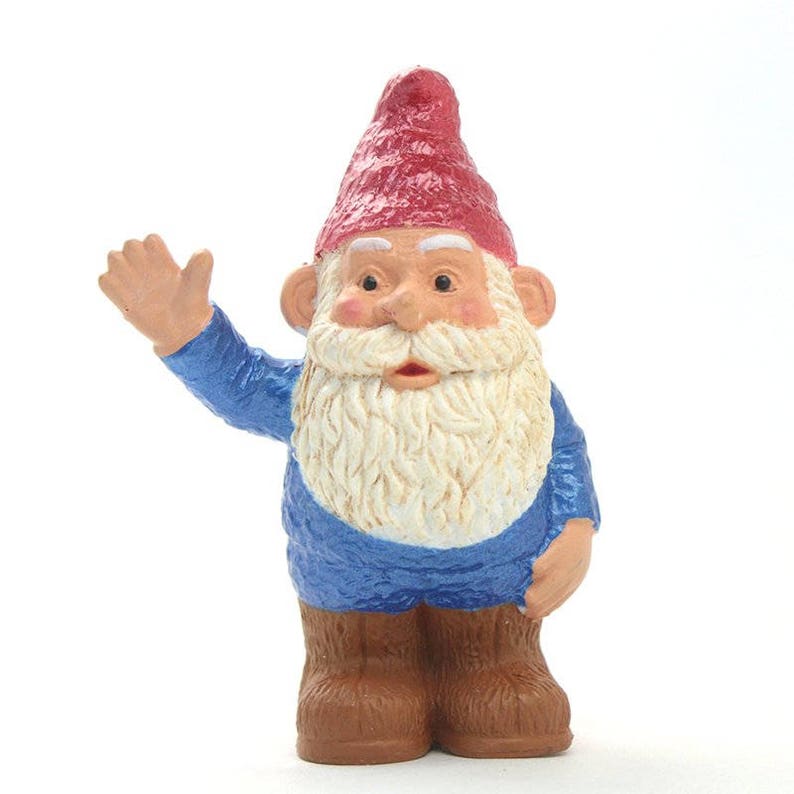 Gnome 2.5 Blue Waving Miniature Fairy Garden Miniature - Etsy