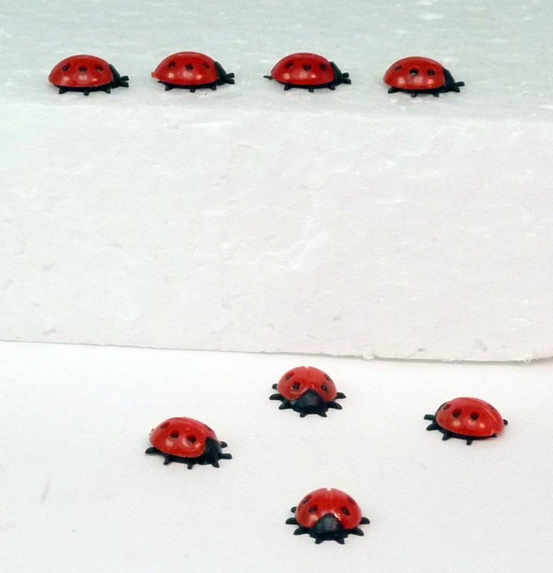 Miniature Ladybugs Set of 6 German Import Fairy Garden Decor Dollhouse ...