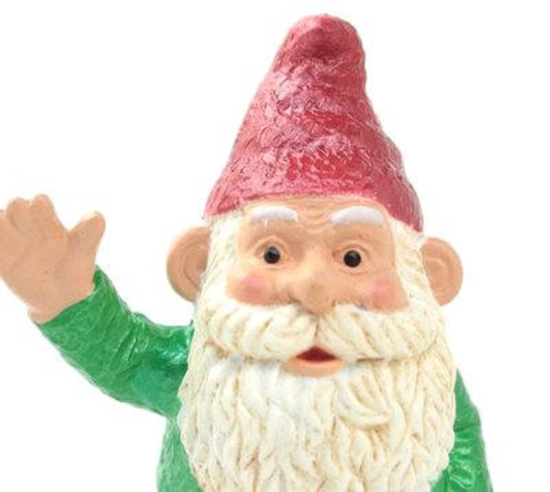 Gnome Green Waving Miniature Fairy Garden Miniature Gnome Figurine Diorama Figurine Craft ...