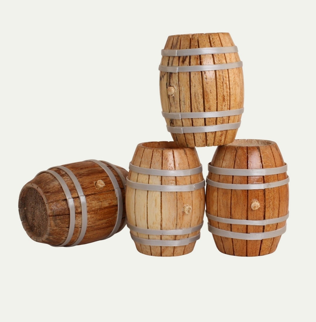 Whiskey Barrels Miniature Set of 4 | Hand Painted | Handmade | Vintage ...