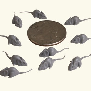 Tiny Micro Mice Miniature Set of 6 | Animals Miniature for Dollhouse ...