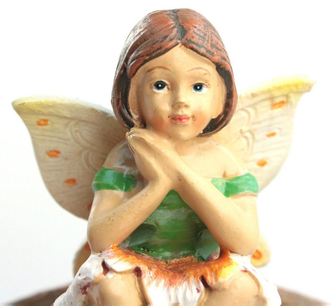 Miniature Fairy Cross Legs Sitting in the Bridge Figurine Diorama ...