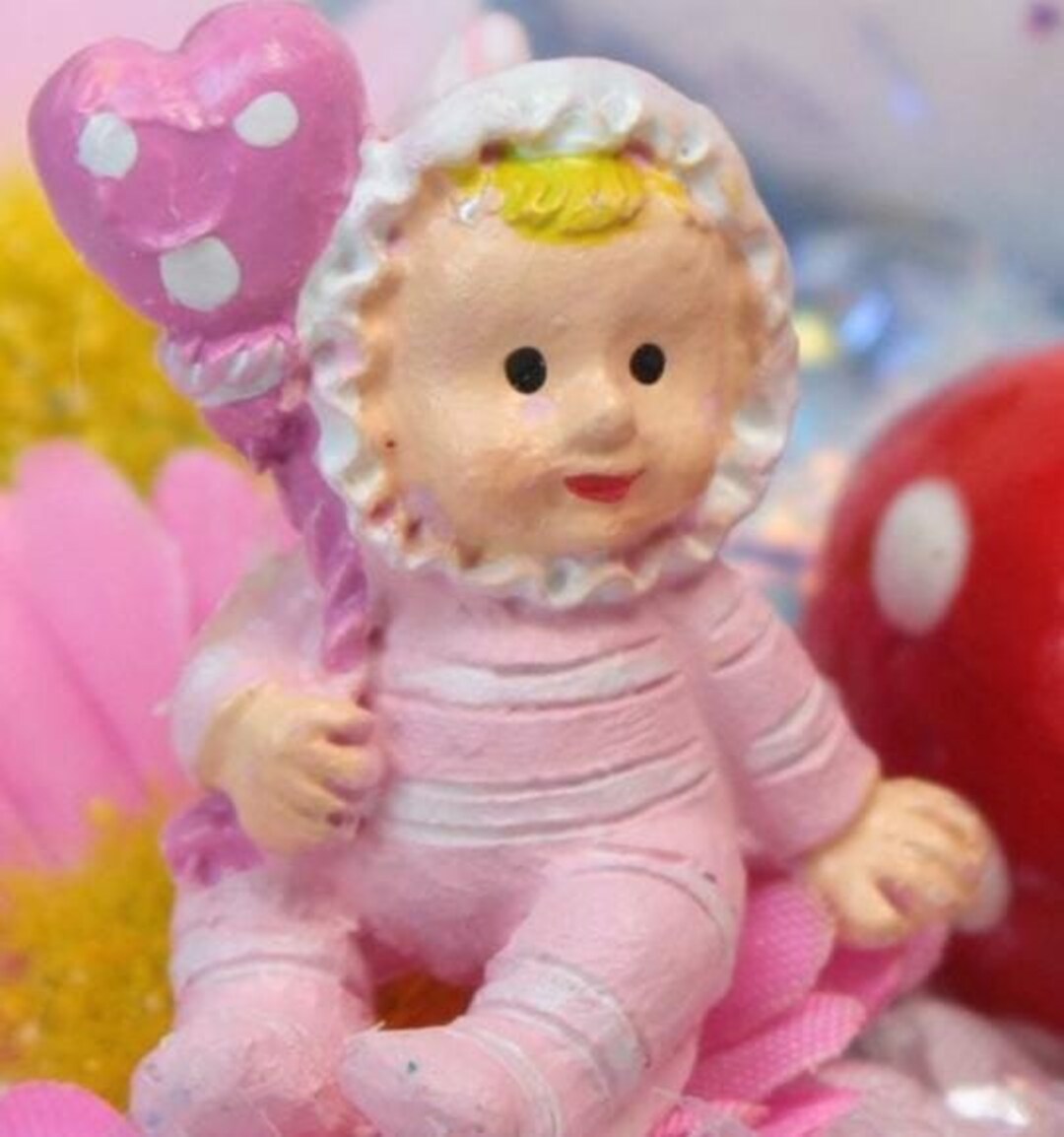 Little Baby Miniature Girl Pink Set of 4 | Baby Girl Figurine 1" Tall ...
