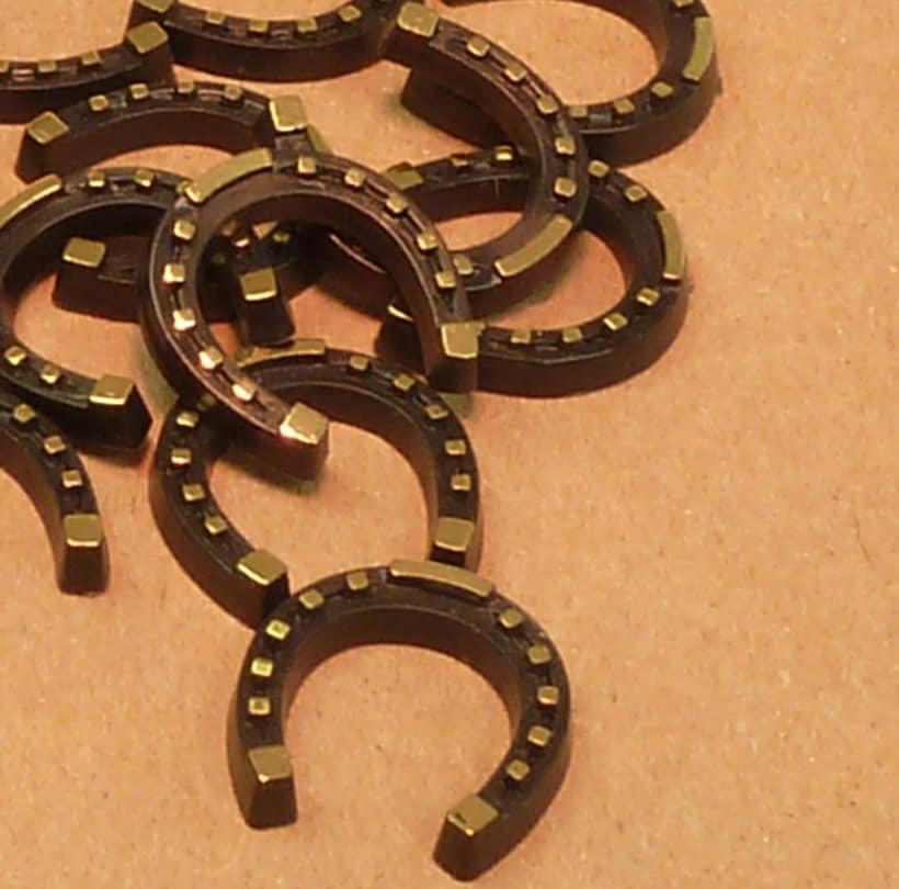 Miniature Horseshoe Set of 6 Pieces - Large - Gold Leaf Detail - German ...