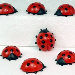 German Ladybugs Miniature Set of 6 Large | Miniature Dollhouse | Fairy ...