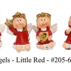 Angels Little Red Too Cute Set of 4 | Dollhouse Miniature | Christmas ...