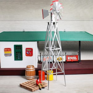 Gray Windmill Miniature 8 Inch Tall | Old West Farm Model Windmill ...