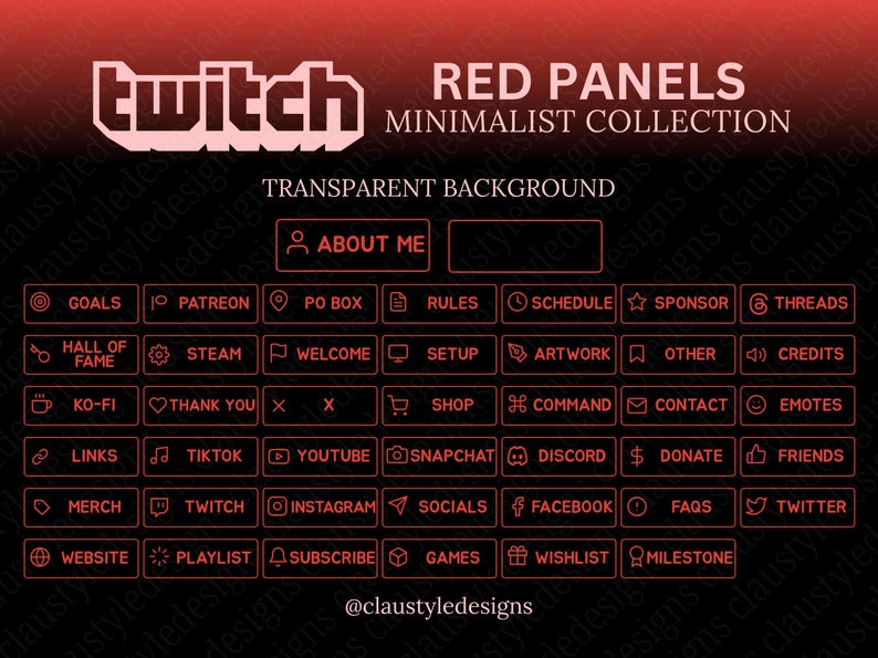 Red Twitch Panel Minimalist Twitch Panel Simple Panel Aesthetic Twitch ...
